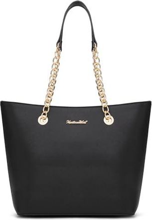Montana West Sac fourre-tout pour femme avec chaîne sur le dessus, B-noir, One Size, Chic, élégant, élégant