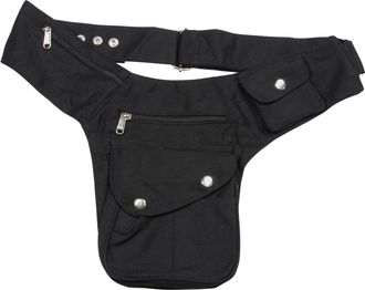 Freak Scene Premium Gürteltasche - Buddy - schwarz - silberfarben - Bauchtasche - Hüfttasche