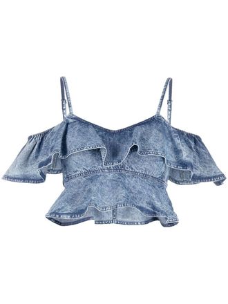Isabel Marant Ger&uuml;schte Voloteo Bluse - Blau