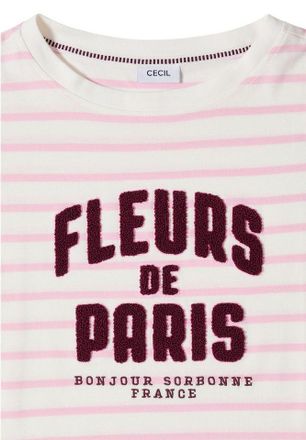 Cecil Kurzarmshirt TOS Striped Fleurs FP Shirt