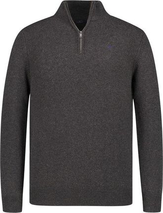 Hackett Herren Pullover grau Lammwolle unifarben
