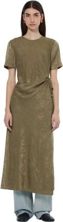 Scotch & Soda Womens Crushed Satin Wrap Casual Dress, Washed Military, 34