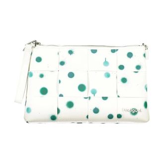 Desigual Femme, Sacs, Blanc, Taille: ONE Size Sac &agrave; Main &agrave; Pois avec Plusieurs Compartiments