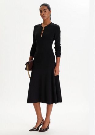 Karl Lagerfeld Strickkleid B1W13003 Schwarz Regular Fit