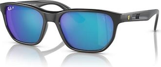 Ray-Ban Rb4404m Scuderia Ferrari Collection Sonnenbrillen Grau Fassung Blau Glas Polarisiert 57-18