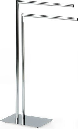 KELA Handtuchhalter stehend 81cm, Handtuchständer mit 2 Handtuchstangen, STYLE, Metall verchromt, glänzend