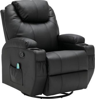 Vente-Unique Vente-unique - Fauteuil massant silvano en simili - Noir