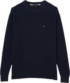 Tommy Hilfiger Pull Homme Structure Col Ras-du-Cou, Bleu (Desert Sky), XXL