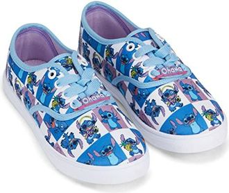 Disney Lilo and Stitch Chaussures classiques lacets en toile Lilo et Stitch pour femme, bleu, 43 EU