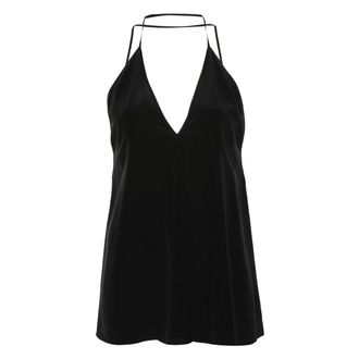 Toteme Femme, Tops, Noir, Taille: 40 FR Double-Halter Silk Top
