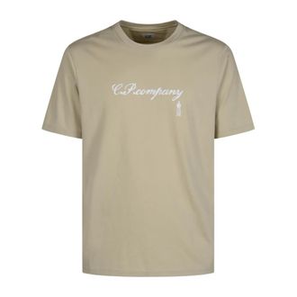 C.P. Company T-Shirts Kurzarm aus Jersey 30/1 - - Tops - Herren - Beige - M