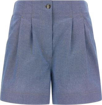 Moncler Femme, Shorts, Bleu, Taille: 38 FR Grenoble Chambray Shorts