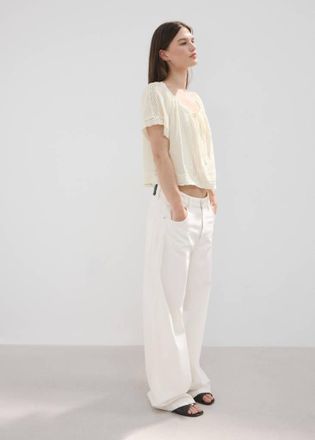 Mango Spitzenbluse aus Baumwolle ecru - Damen - XS - MANGO