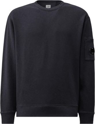 C.P. Company C.p. Company, Homme, Sweatshirts et sweats &agrave; capuche, Bleu, Taille: L Malfil&egrave; Fleece Crew Neck
