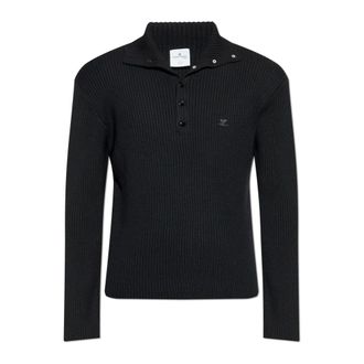 Courr&egrave;ges Wollpullover - - Knitwear - Herren - Schwarzk - XS