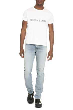 Saint Laurent Logo-Print Cotton T-Shirt - White