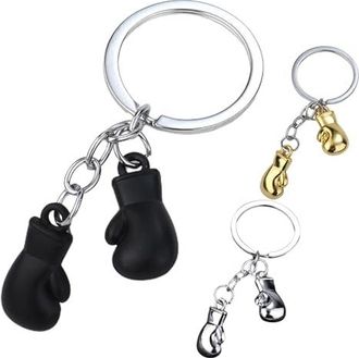 Generic Porte-cl&eacute;s gants de boxe | Mini porte-cl&eacute;s de combat en m&eacute;tal | Porte-cl&eacute;s style de boxe argent&eacute; | Avec m&eacute;tal peint et ton argent&eacute; | Pour les amateurs