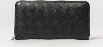 Bottega Veneta Portefeuille Continental zipp&eacute; en cuir de veau tress&eacute;