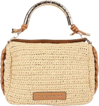 Lola Casademunt Femme, Sacs, Beige, Taille: ONE Size Sac bandouli&egrave;re contrastant effet raphia