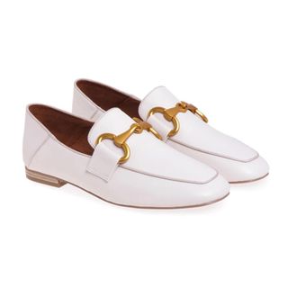 Bibi Lou Leder-Mokassin mit Klemme und strukturiertem Absatz - - Shoes - Damen - Wei&szlig; - 36 EU