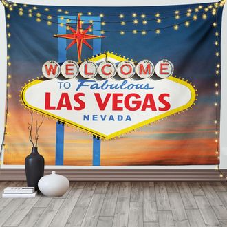Abakuhaus Vereinigte Staaten von Amerika Wandteppich und Tagesdecke, Fabulous Las Vegas Nevada aus Weiches Mikrofaser Stoff Waschbar ohne Verblassen Digitaldruc