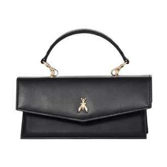 Patrizia Pepe Schwarze Kunstlederhandtasche mit Kette - - Bags - Damen - Schwarzk - ONE SIZE