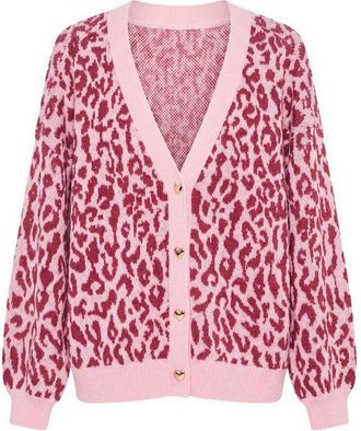 STUDIO UNTOLD Strickjacke Strickjacke oversized Color Leo Herz-Kn&ouml;pfe