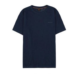 HUGO BOSS Logo Detail Baumwoll-T-Shirt - - Tops - Herren - Blau - M