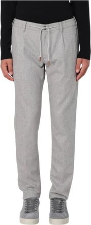 Eleventy Homme, Pantalons, Gris, Taille: W31 Pantalon Plissé à Cordon de Serrage