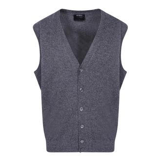 Dell'Oglio Eleganter melierter Kaschmir-Weste - - Knitwear - Herren - Grau - L