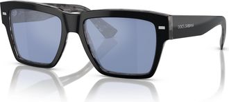 Dolce & Gabbana DG 4431 Black Avana/Light Blue 55/18/145 Herren Sonnenbrille, Black Avana/Light Blue, 55/18/145