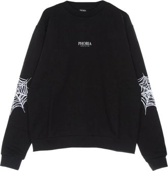 Phobia Archive Homme, Sweatshirts et sweats &agrave; capuche, Noir, Taille: XS Cobweb Print Crewneck