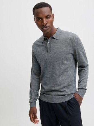 Jack & Jones Polokragenpullover JPRBLAMERINO KNIT POLO Wolle, regular fit