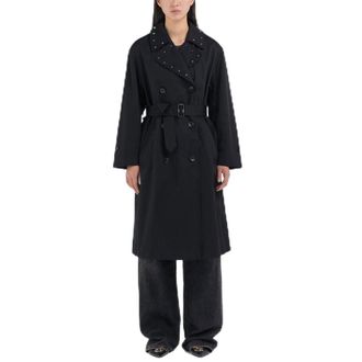Replay Damen W7852 Trenchcoat, 098 Black, 36