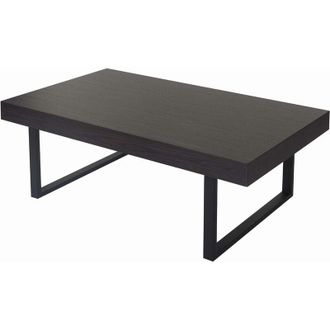 Hhg jamais utilis&eacute;] Table basse de salon Kos T576, mvg 40x110x60cm, weng&eacute;, pieds m&eacute;talliques fonc&eacute;s