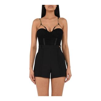 Elisabetta Franchi Jersey-Body mit Schmuckapplikationen - - Jumpsuits & Playsuits - Damen - Schwarzk - M