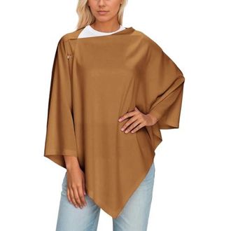 Generic Wraps élégant et polyvalent veste-châle tricot avec bouton front tenue extérieure tendance et confort exceptionnel pour toute saison (Coffee, One Size