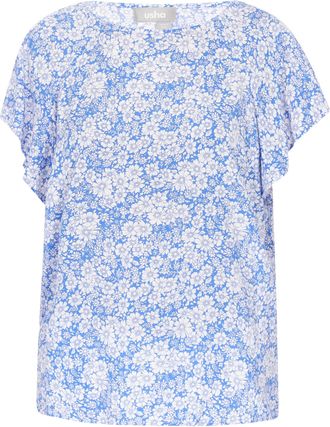 Usha Bluse Frauen blau wei&szlig;