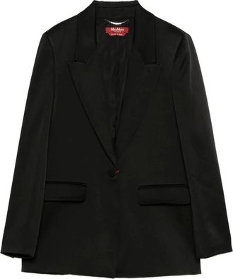 Max Mara Femme, Vestes, Noir, Taille: 36 FR Veste droite effet soie