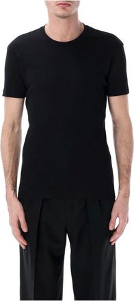 Tom Ford Homme, Tops, Noir, Taille: XL Short Sleeve Tee Perforated