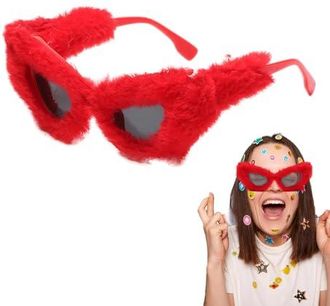 Generic Lunettes de soleil type chat pour femme, lunettes de soleil floues pour femme | Lunettes de f&ecirc;te pour femme avec nuances de velours punk | Lunettes de