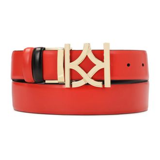 Kazar Rotes und schwarzes doppelseitiges G&uuml;rtel - - Accessories - Damen - Rot - 110 CM