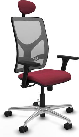 Piqueras y Crespo Verstellbarer Lendenwirbelstuhl mit 3D-Armlehnen und festem Kopfteil, ausgestattet mit 3 Positionen und Schneideschaum. Mit Rollen von 65 mm Nylon, Gr