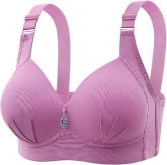 Generic Soutien-gorge confortable c&ocirc;tel&eacute; sans fil pour femme, sous-v&ecirc;tement quotidien doux sans armature avec pendentif | larges bretelles r&eacute;glables - Soutien