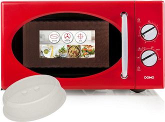 Domo Mikrowelle 25L mit Timer, 6 Stufen & Abdeckhaube - 900 Watt