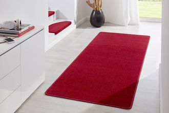 Hanse Home Indoor Teppich Fancy - Wohnzimmerteppich einfarbig Modern Velours Teppich f&uuml;r Esszimmer, Wohnzimmer, Kinderzimmer, Flur, Schlafzimmer, K&uuml;che - Rot, 80