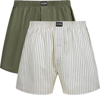 Dim Herren - Floating Cotton Stretch Boxershorts x2 | Atmungsaktiv & Optimaler Moderne Muster | Logo-Gürtel | Oeko-TEX Zertifiziert. Retro Streifen/Tennis