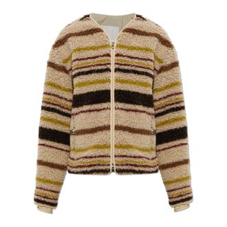 Moncler Femme, Pulls, Brun, Taille: 40 FR Cardigan avec &eacute;cusson logo
