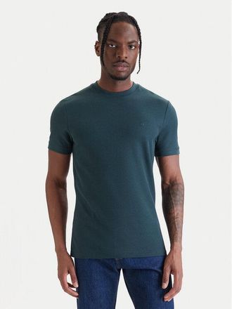 Calvin Klein Jeans T-Shirt Micro Waffle LV04RF206G Gr&uuml;n Slim Fit