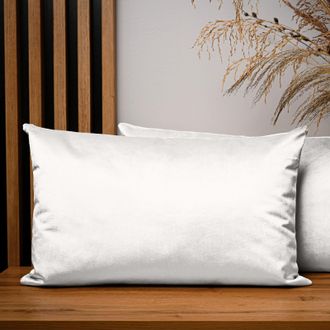 MG Design 2er Set Kissenbez&uuml;ge 30 x 50 cm in Wei&szlig; - mit Rei&szlig;verschluss, samtig-weich, fein & dicht, pflegeleicht